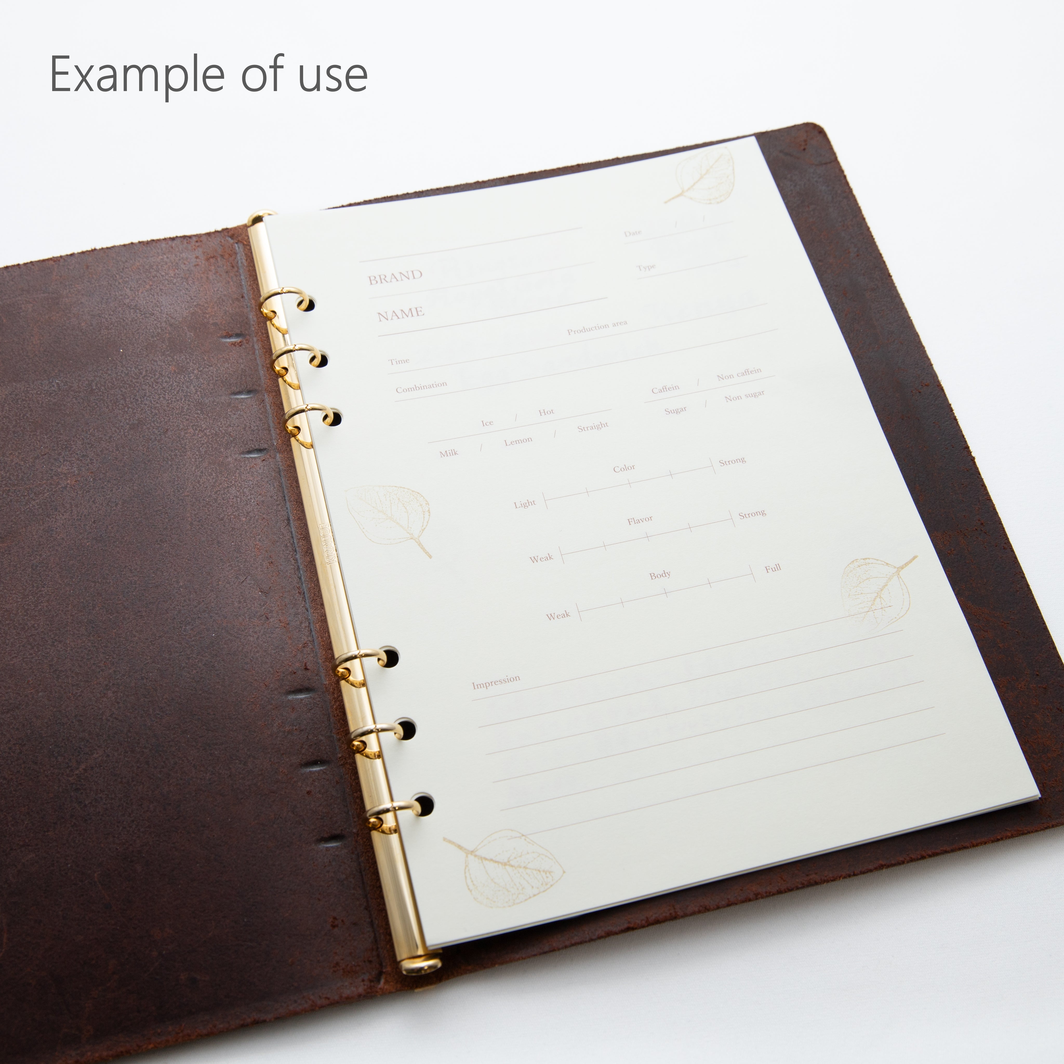 NAGASAWA Book Bound Planner Original Refill "Re" Tea Log / Perfume Log ...